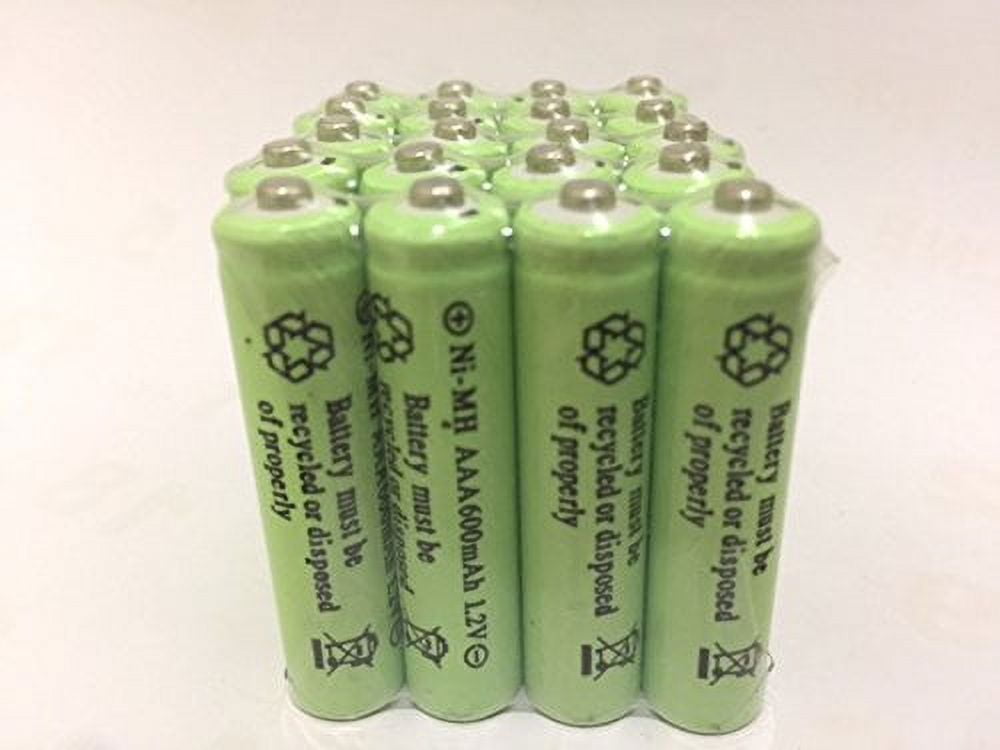 Pack of 20 Rechargeable NiMh AAA 600mAh Batteries for Solar-Powered ...