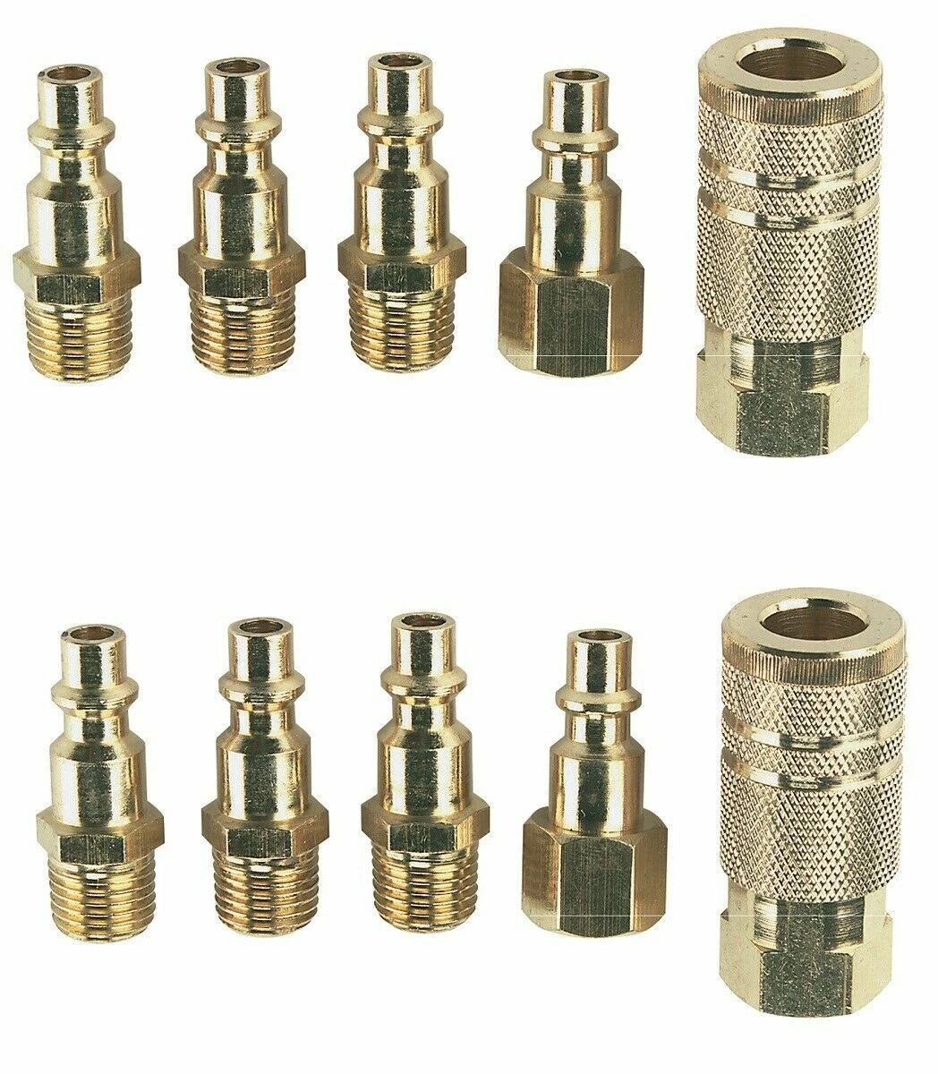 20 pcs Solid Brass Quick Coupler Set Air Hose Connector Fittings 1/4 NPT Tools - Walmart.com