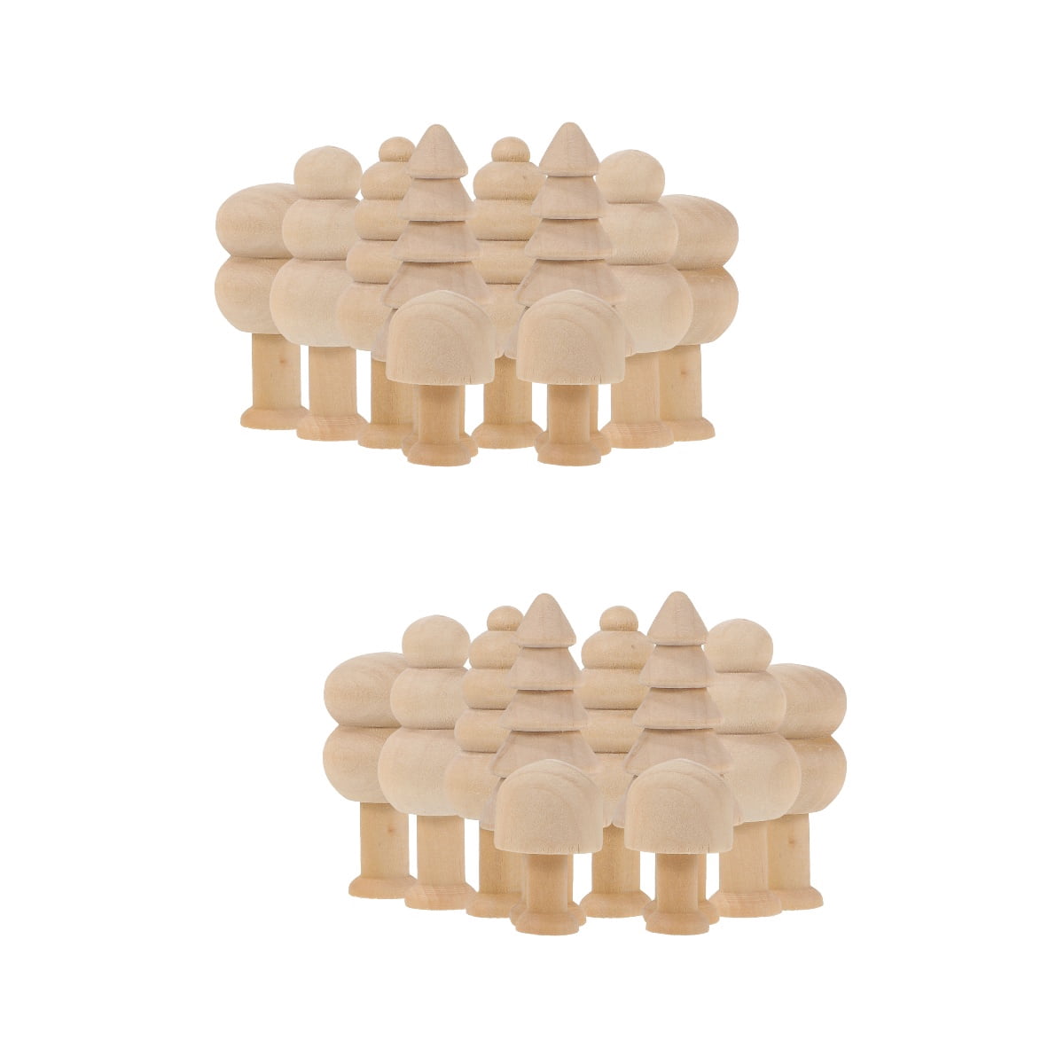 20 pcs Unfinished Wooden Tree DIY Tree Mini Wooden Trees for Painting ...