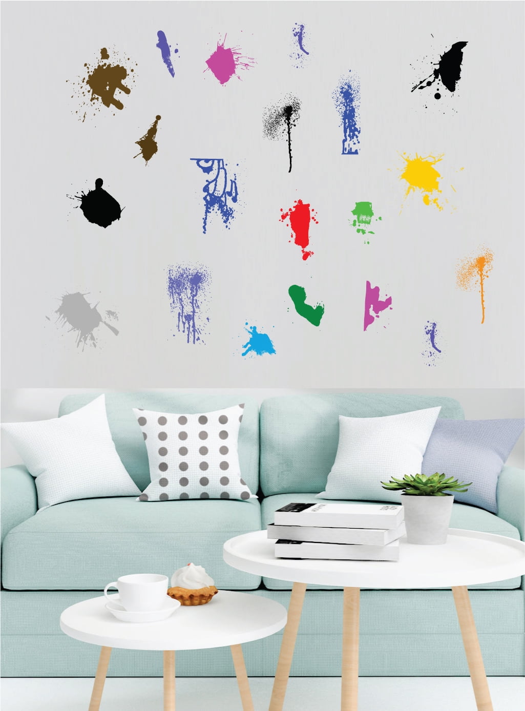 20 pcs sty2 Multicolor Paint Wall Decal Splatter and Splotches Wall ...