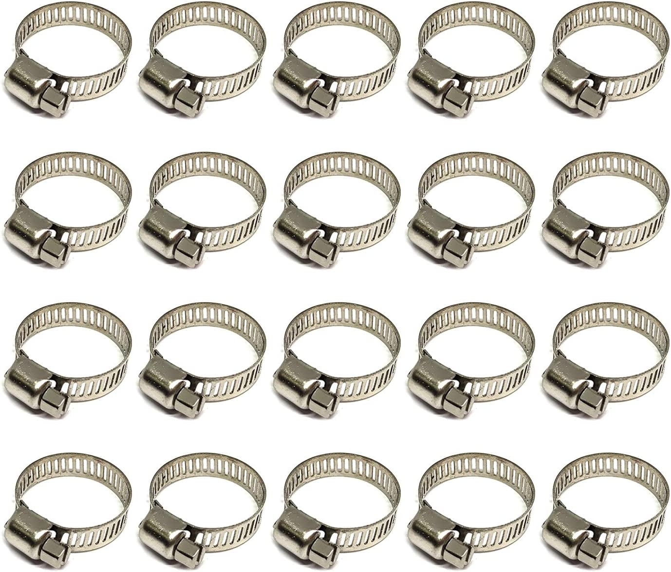 20-piece 304 stainless steel hose clamp for hoses with an external ...