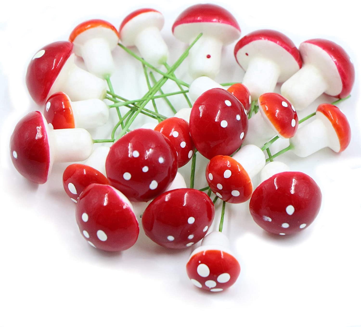 20-piece Mini Mushroom Miniature Artificial Bonsai Plant Resin ...