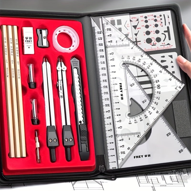 20-piece set of mechanical drawing tools, aluminum alloy material ...