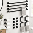 20-pieces Matte Black Bathroom Accessories Set 24 Inch Hardware Sus304 ...