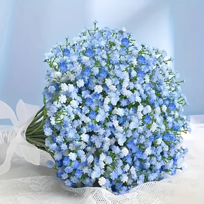 20 pieces of blue simulated baby's breath, high-grade antioxidant ...