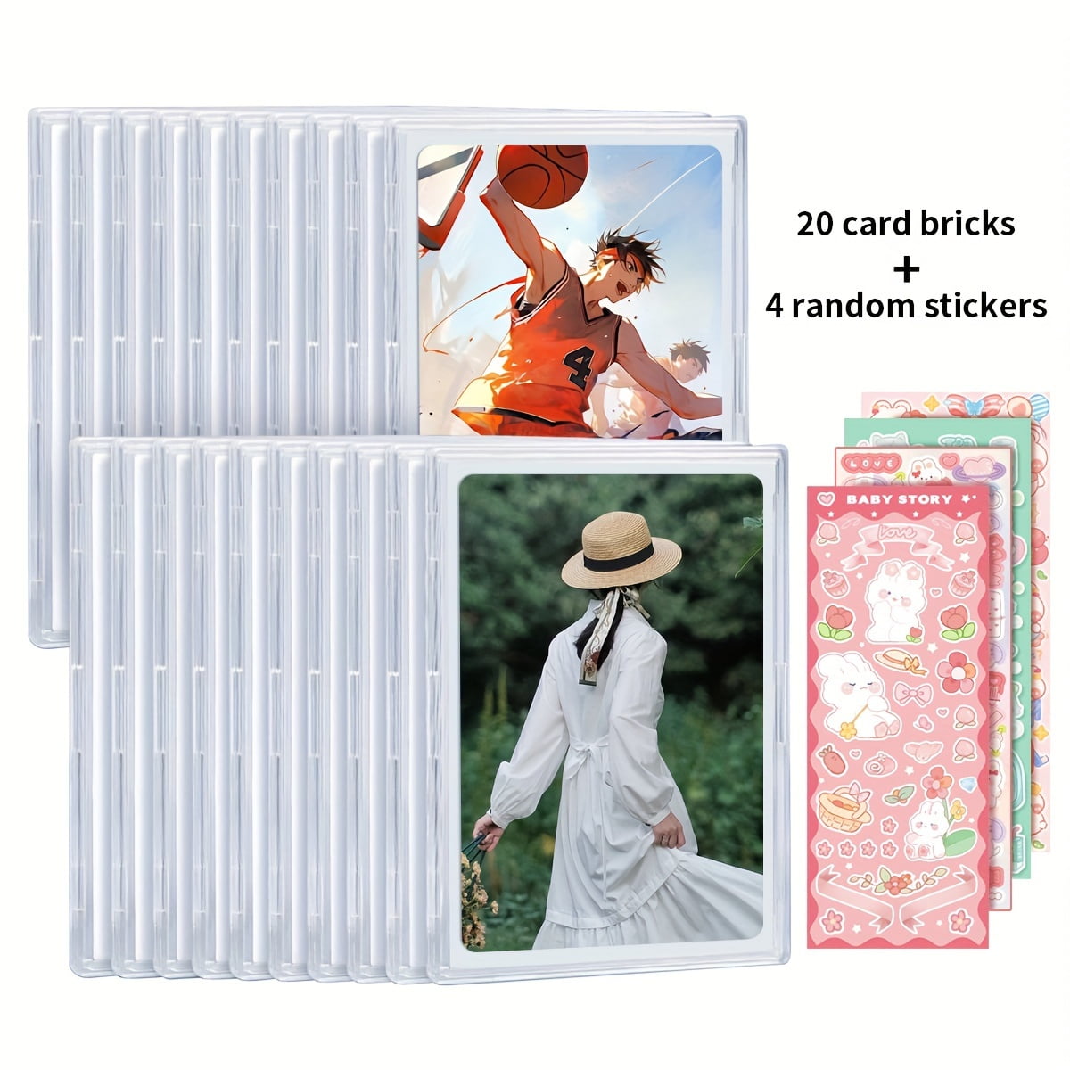 20 pieces of hard acrylic transparent card tiles, transparent photo ...
