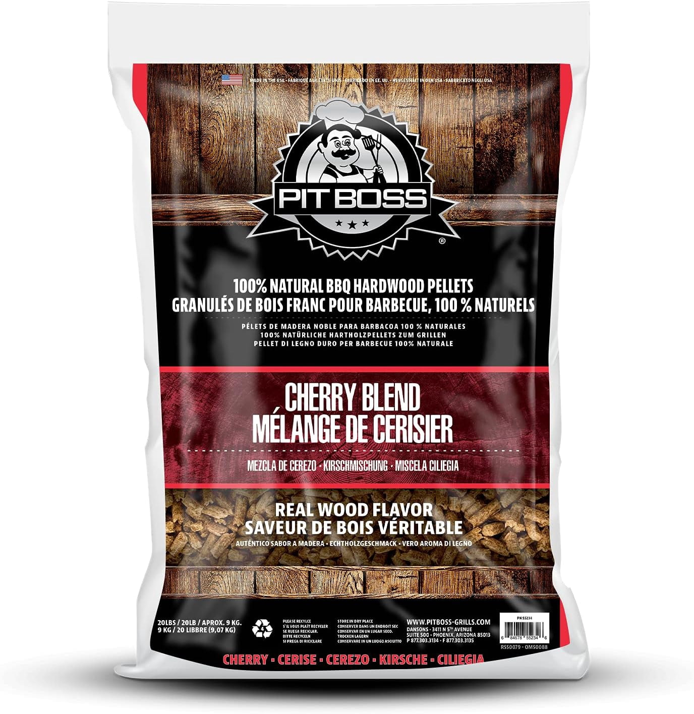 20 pound Cherry Blend) All Natural Hardwood BBQ Wood Pellets for Pellet ...