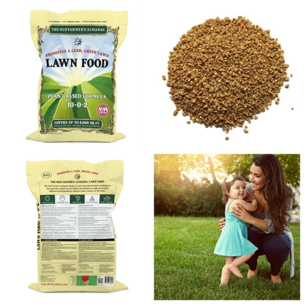20 pounds. 5000 square meters. Old Farmer's Almanac: Lawn Food ...