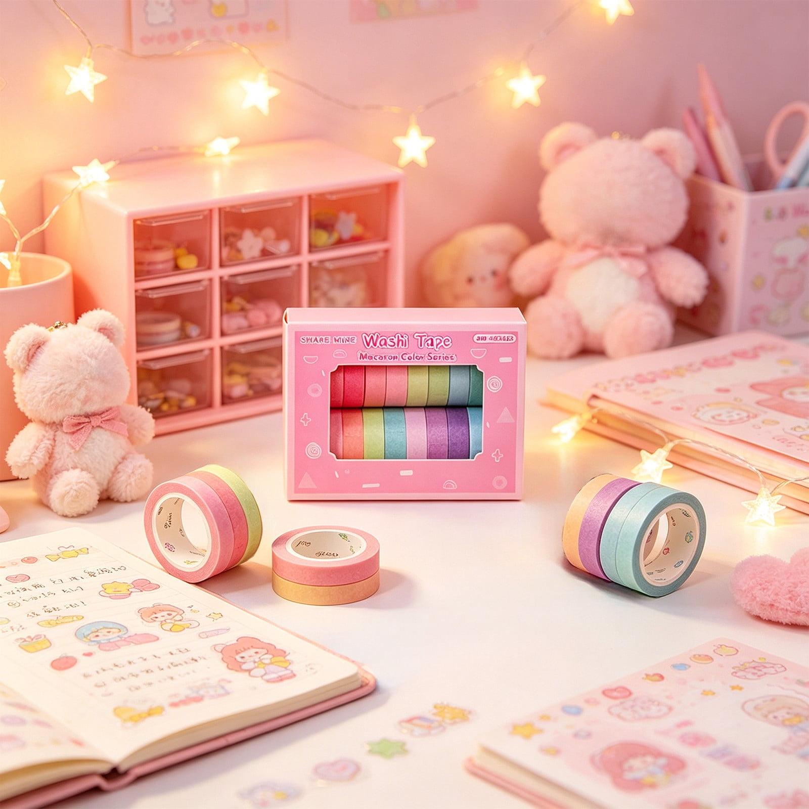 20 roll Decorative Washi Tape Set, Easy Tear, No Residue Tape for ...