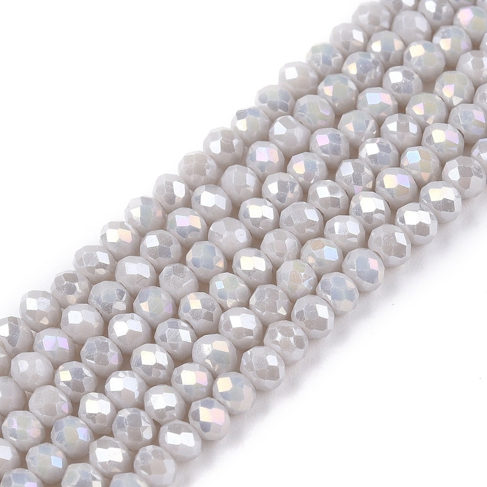 20 strand Electroplate Glass Beads Strands Opaque Solid color AB color ...
