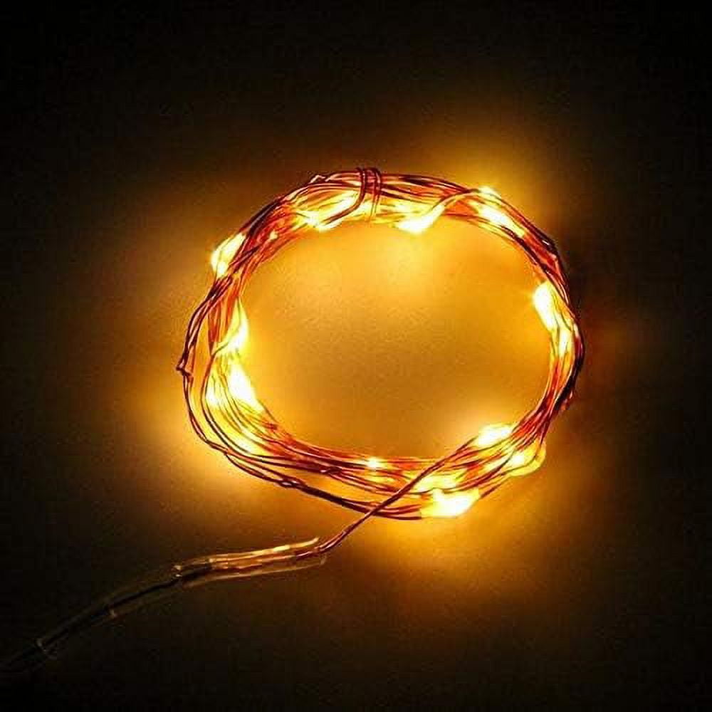 20 warm white led copper wire micro strand fairy string lights (6ft ...
