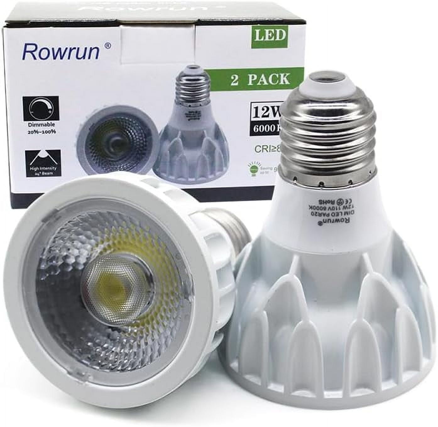 20-watt bulb 12 dimmable 6000 daylight white, spotlight 24° beam angle ...