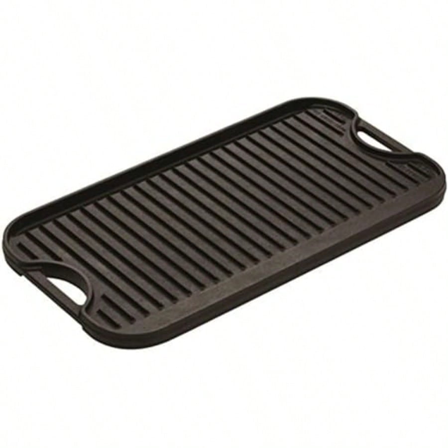 20 x 10.44 Inch Pro-Grid Reversible Cast Iron Grill/Griddle Double ...