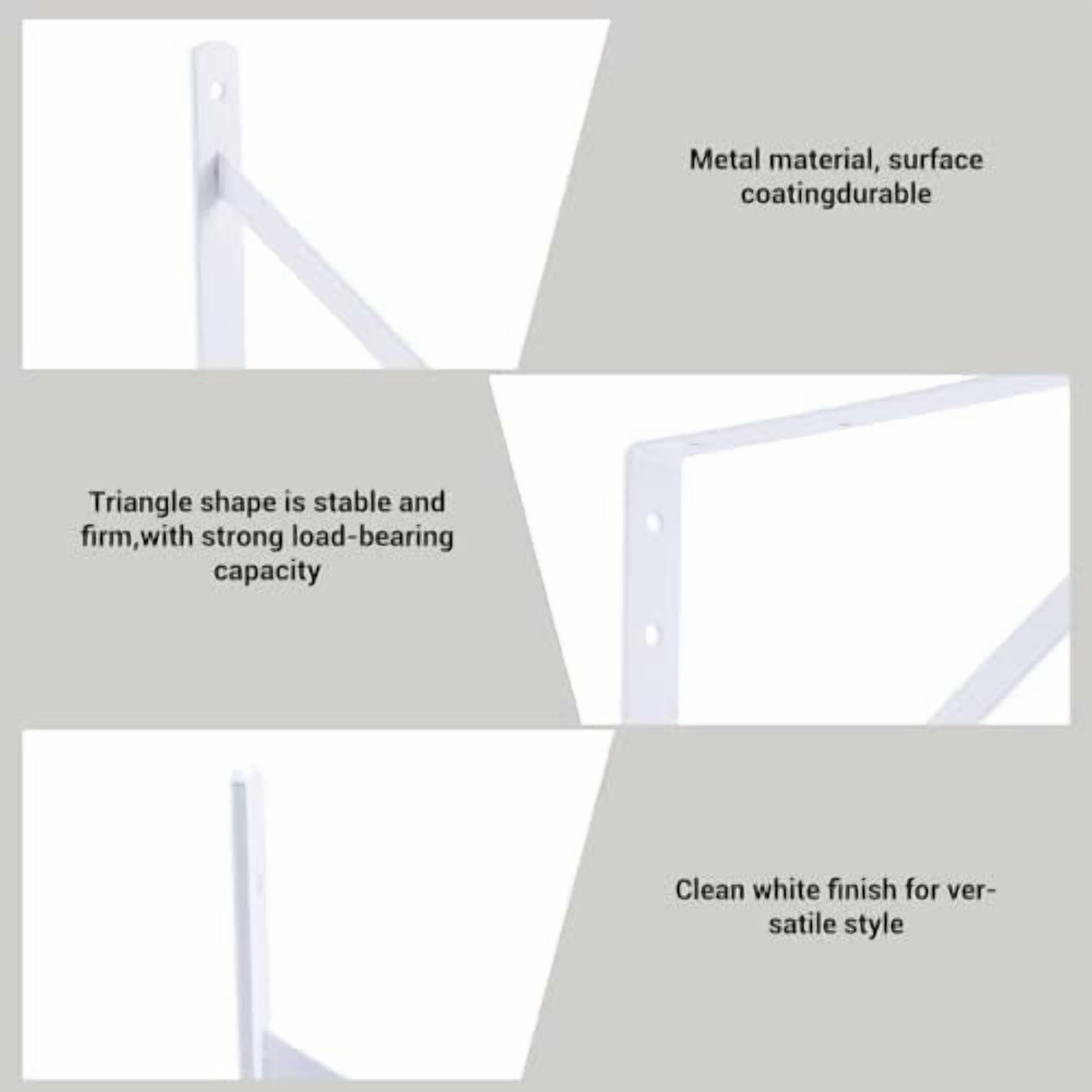 20 x 13 inch Heavy Duty Shelf Brackets, 4-Pack White Metal L Brackets ...