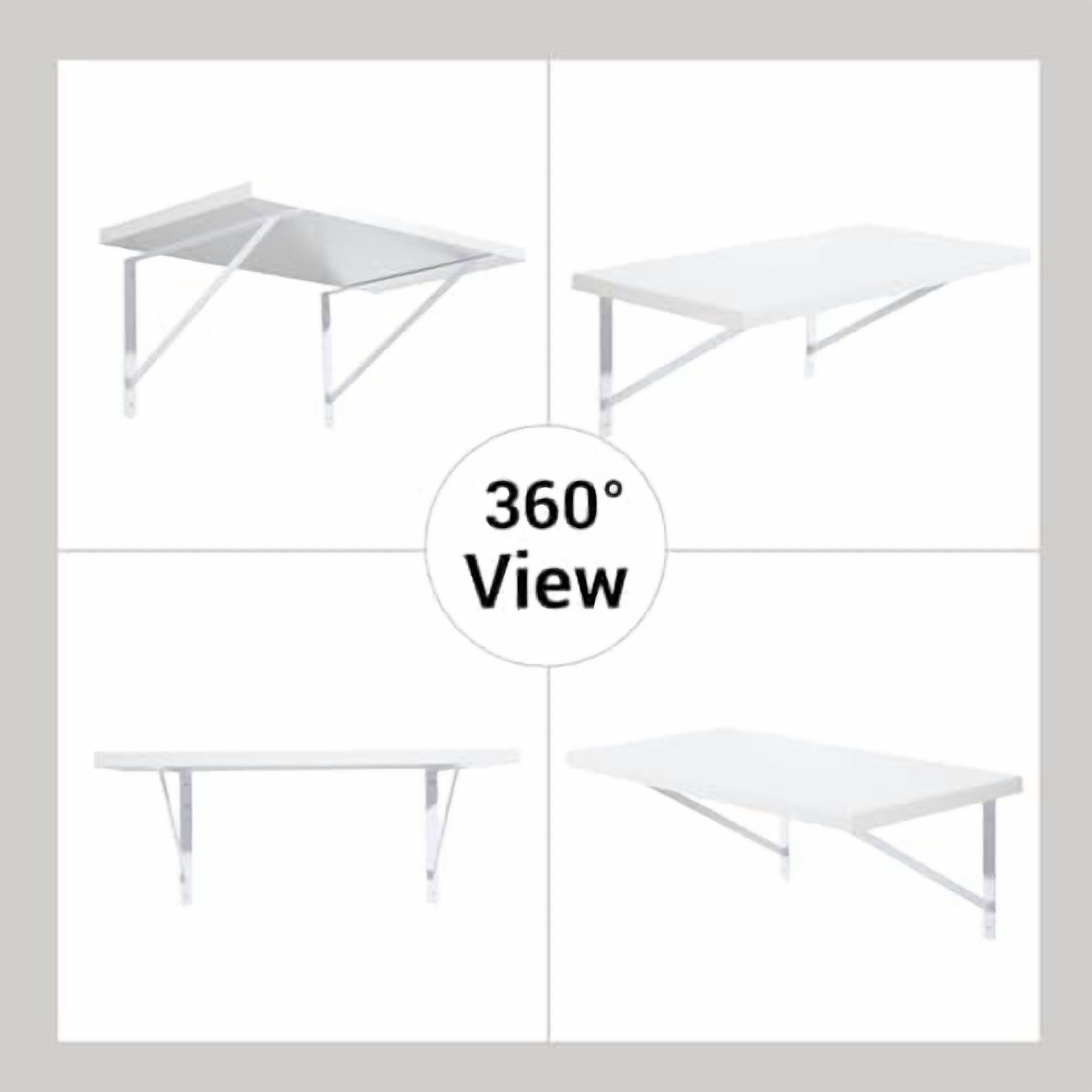 20 x 13 inch Heavy Duty Shelf Brackets, 6-Pack White Metal L Brackets ...
