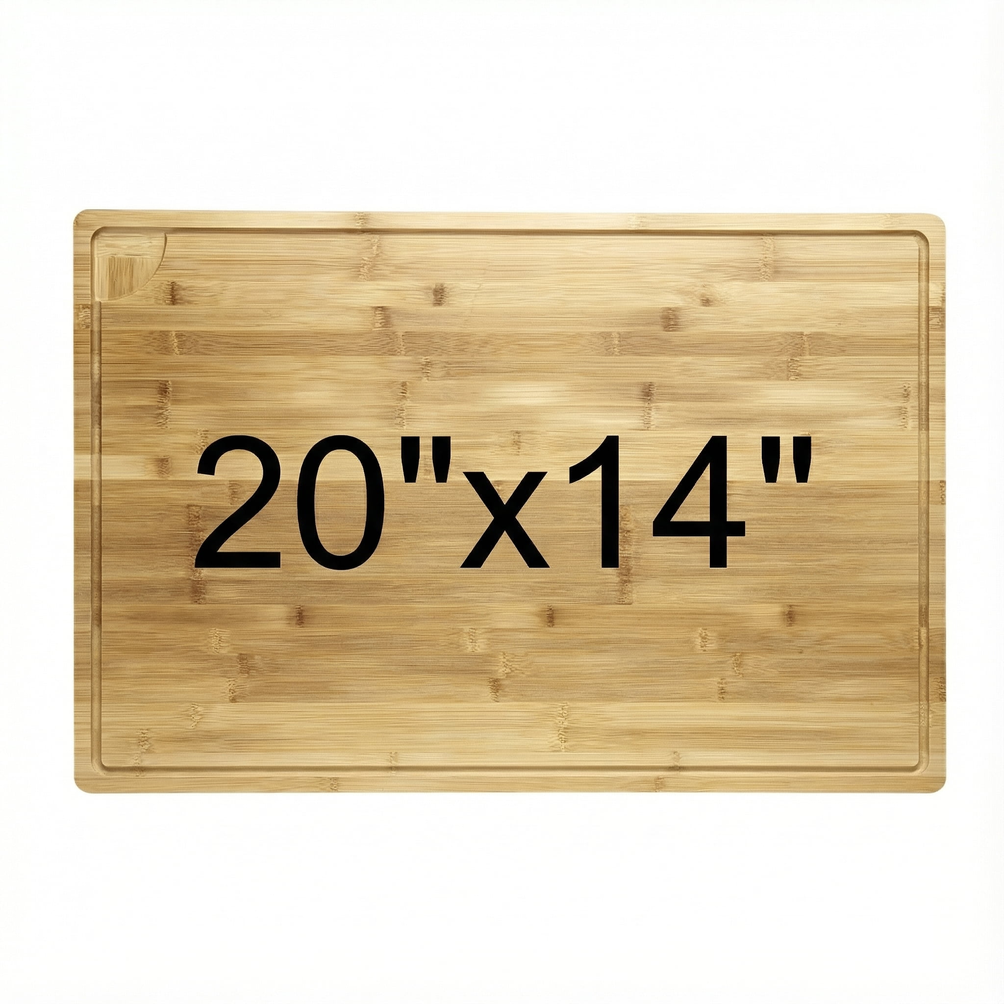 20" x 14" Bamboo Cutting Board – Reversible Butcher Block with Deep ...