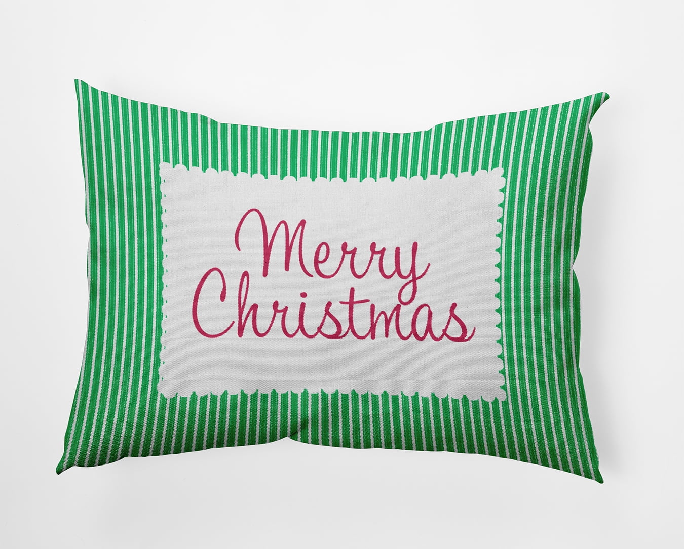 20" x 14" Simply Daisy Merry Christmas Ticking Polyester Accent Pillow ...