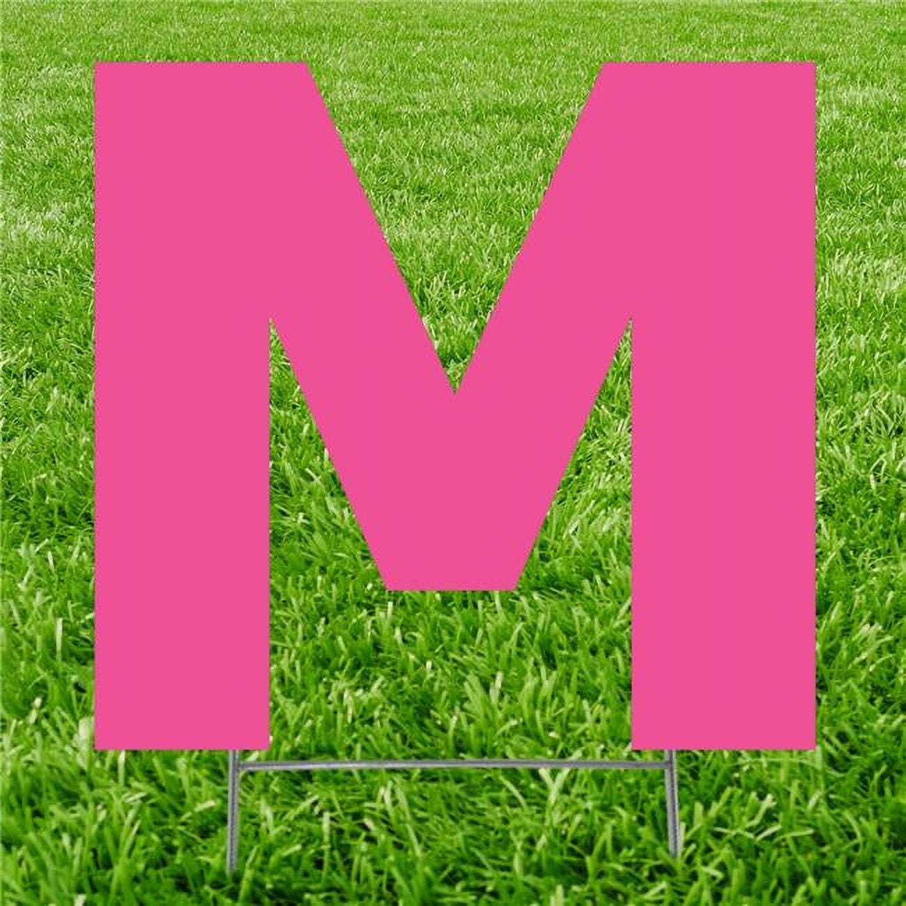 20 x 15 in. Letter M Yard Sign, Pink - Walmart.com