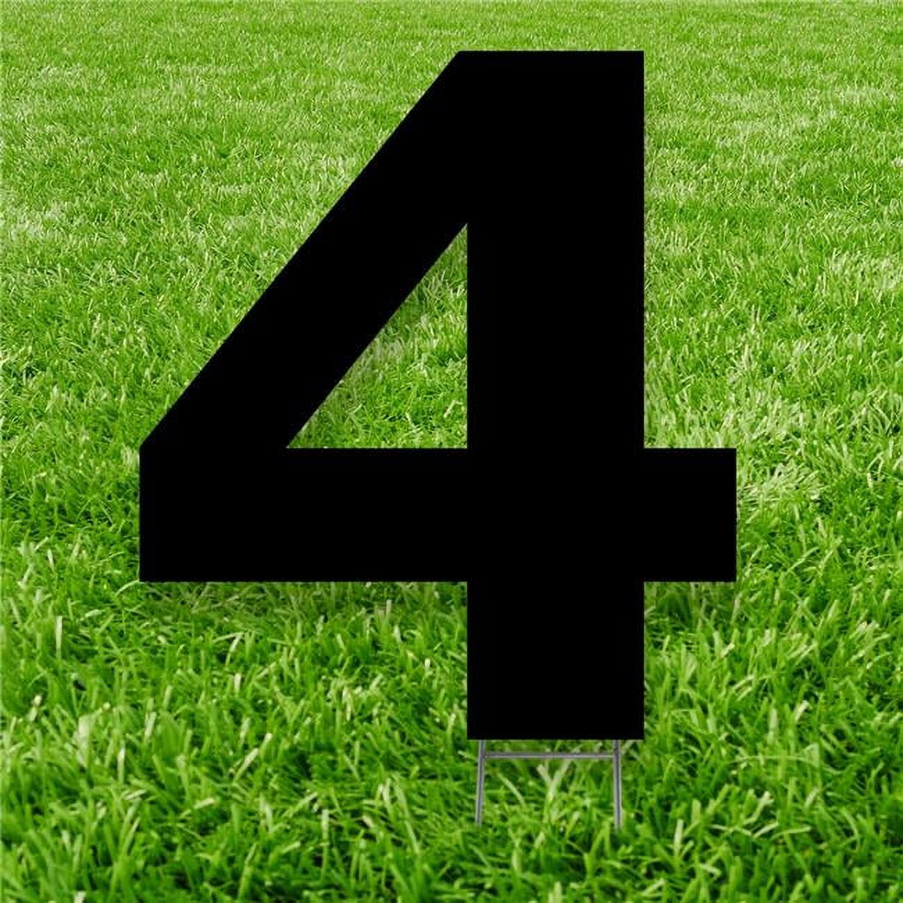 20 x 15 in. Number 4 Yard Sign, Black - Walmart.com