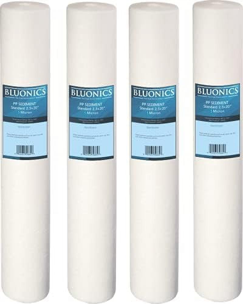20" x 2.5" Sediment Water Filter (4) 5 Micron Whole House Cartridges ...