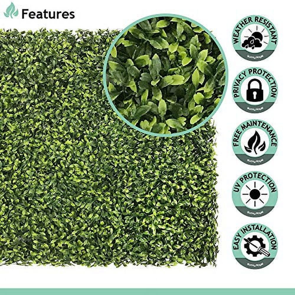 20" x 20" Artificial Boxwood Panels Pivacy Ivy Fence Screen Greenery ...
