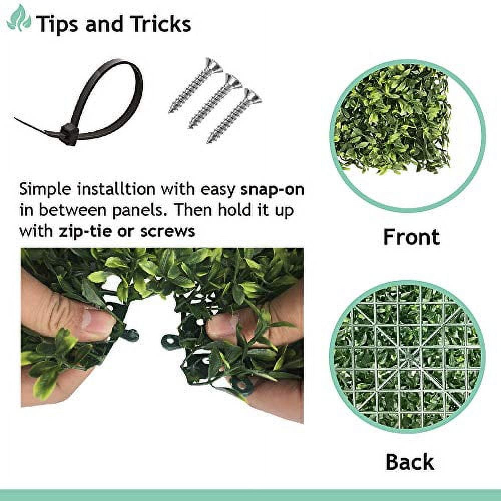 20" x 20" Artificial Boxwood Panels Pivacy Ivy Fence Screen Greenery ...