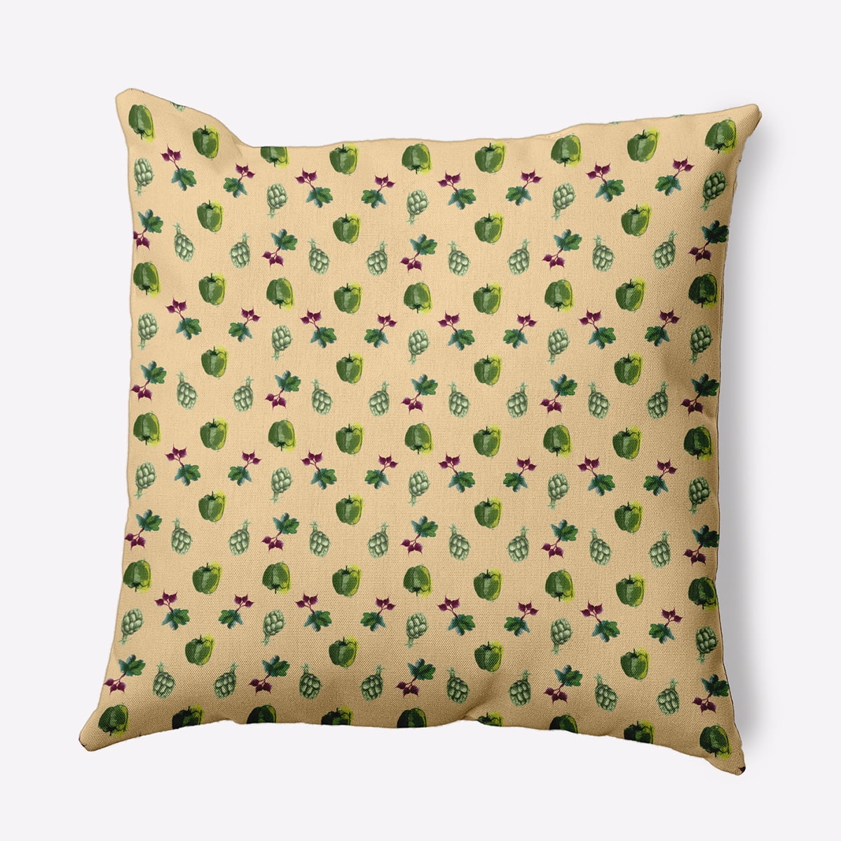 20" x 20" Simply Daisy Three Veggies Pattern Polyester Accent Pillow ...