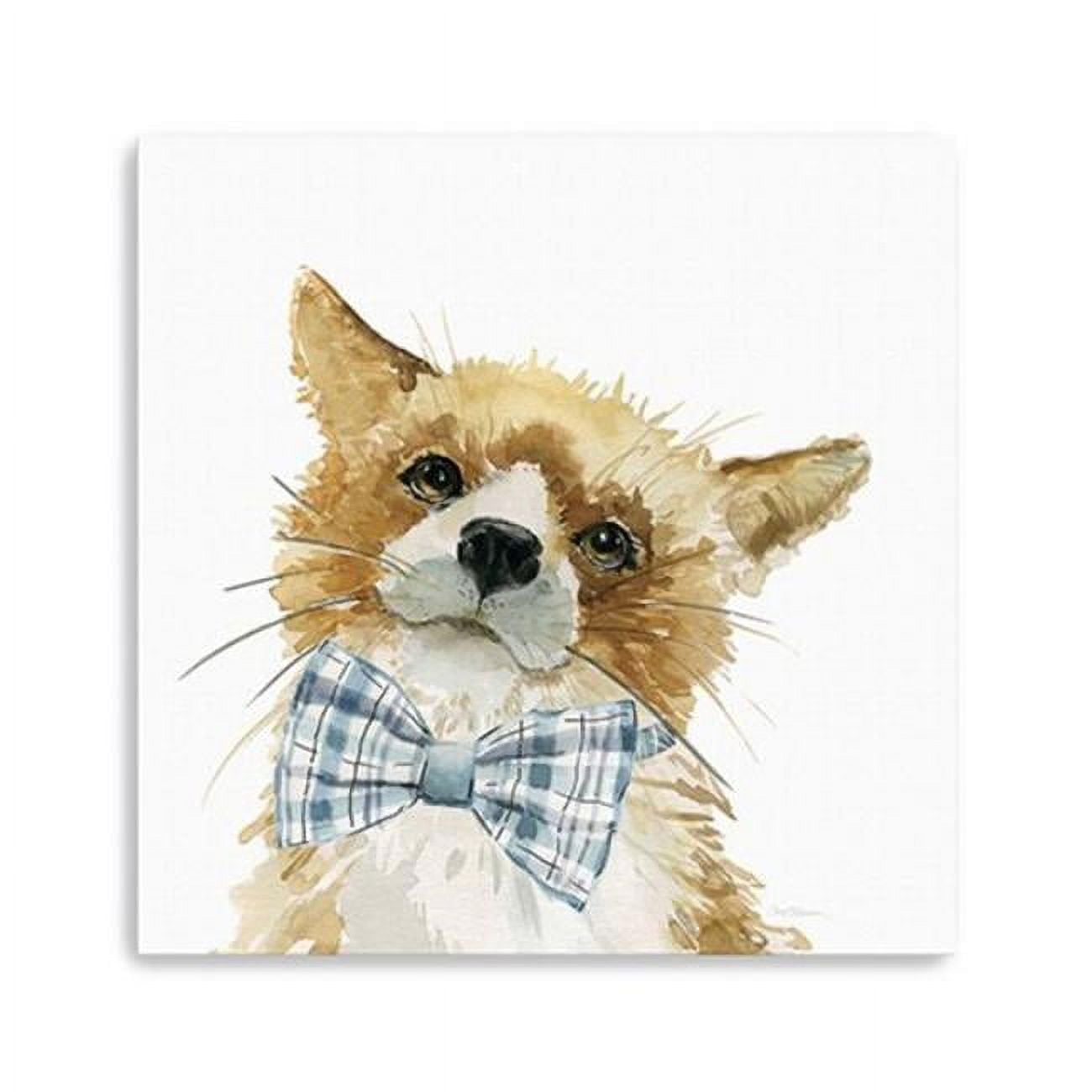 20" x 20" Watercolor Cutie Bow Tie Fox Canvas Wall Art - Walmart ...