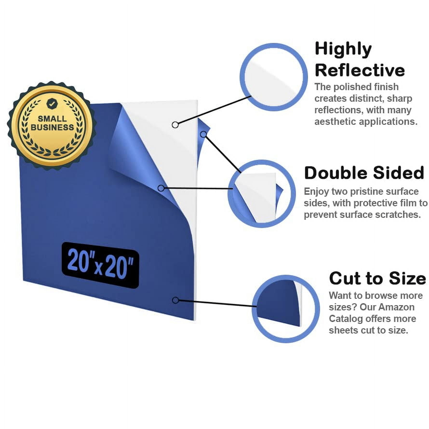 20" x 20" White Acrylic Sheet, 1/8" Thick (3mm) Plexiglass Reflective ...