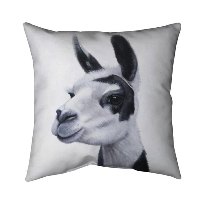 20 x 20 in. Black & White Lama-Double Sided Print Indoor Pillow ...
