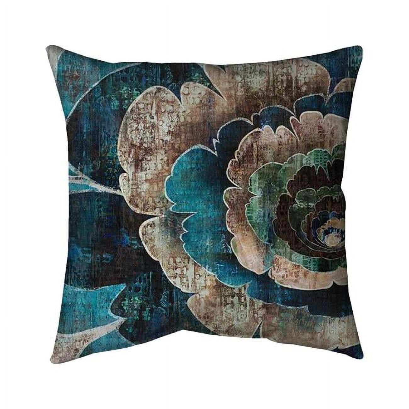 20 x 20 in. Blue Flower Montage-Double Sided Print Outdoor Pillow Cover ...
