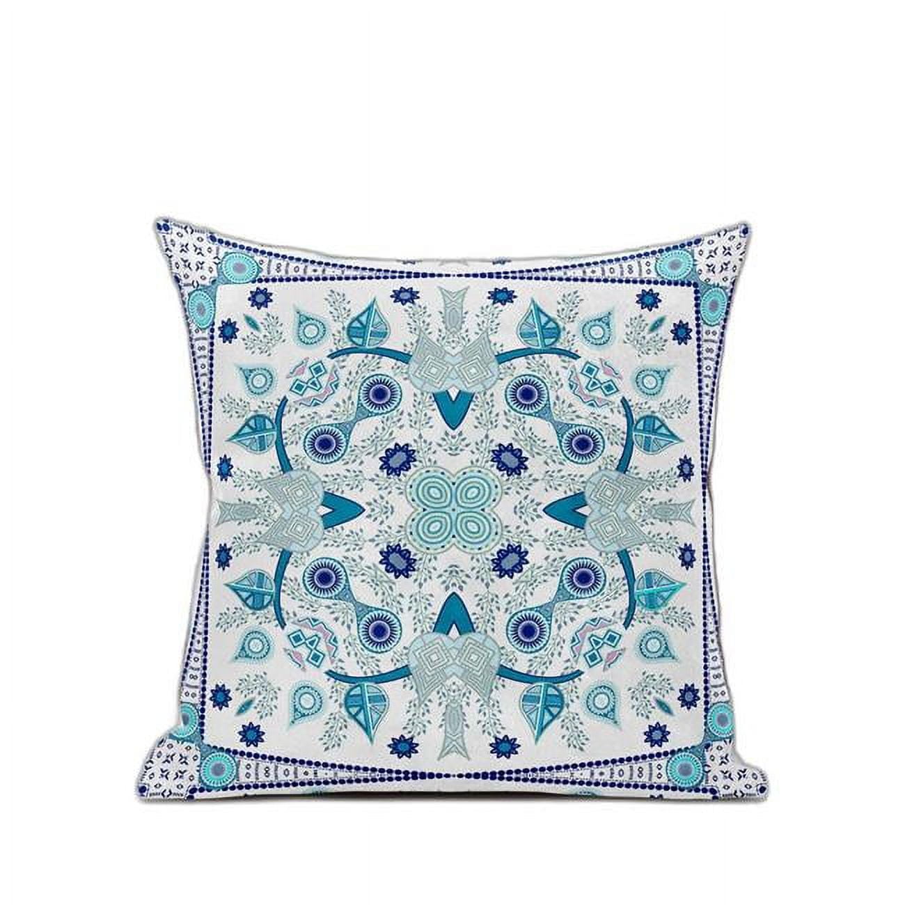 20 x 20 in. Blue & White Blown Seam Paisley Indoor & Outdoor Throw ...
