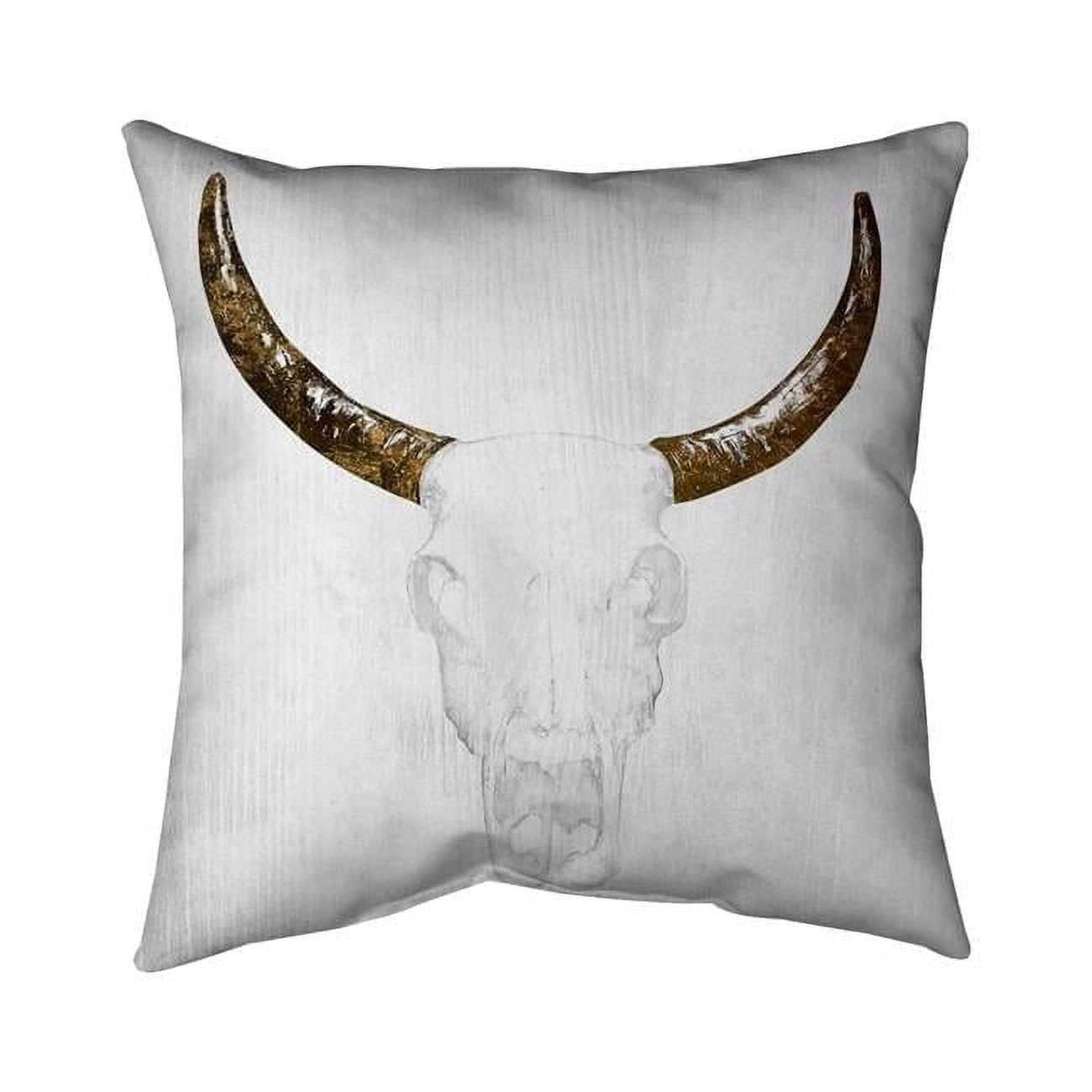 20 x 20 in. Bull Skull with Brown Horns-Double Sided Print Outdoor ...