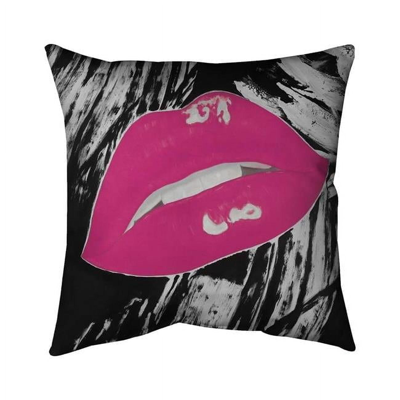 20 x 20 in. Kissable Pink Glossy Lips-Double Sided Print Indoor Pillow ...