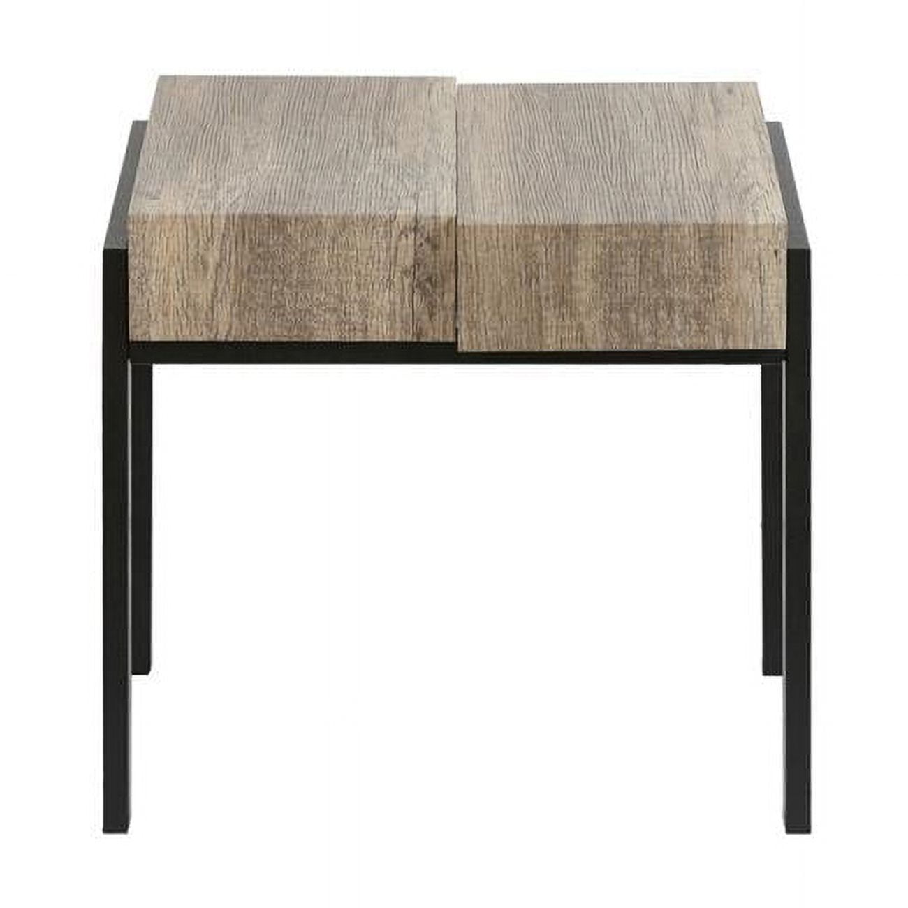 20 x 21.5 x 20 in. Engineered Wood & Metal Side Table, Rustic Oak ...