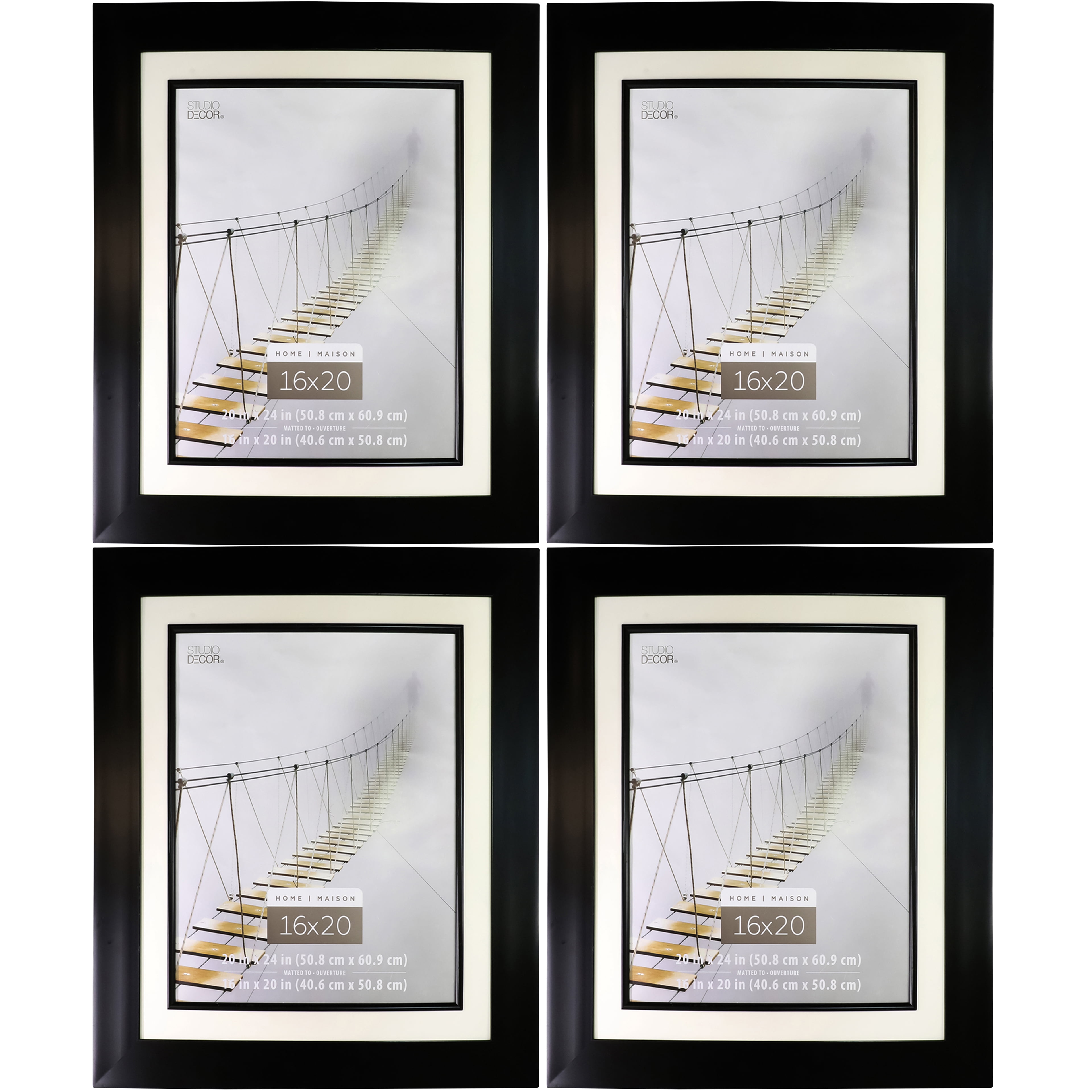 Studio D√©cor Black Mat Frame 20‚Äùx24‚Äù, Modern Styling, White Mat ...