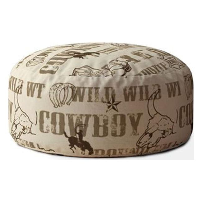 20 x 24 x 24 in. Brown Cotton Round Animal Print Pouf Ottoman - Walmart.com