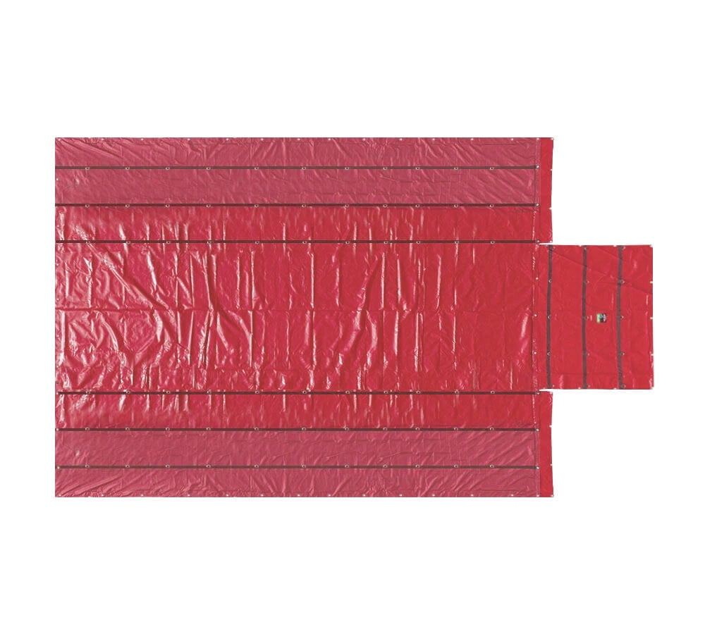 20' x 27' Red Lumber Tarp for Heavy Duty Truck Cargo - 15 Oz Vinyl Flatbed Tarps with 6' Drop ...