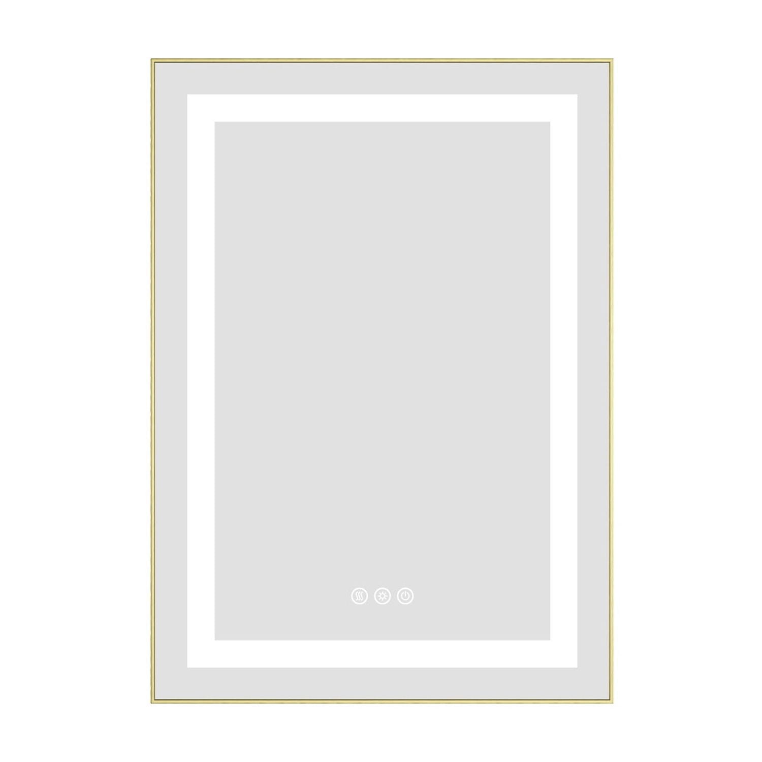 20" x 28" LED Bathroom Mirror with Front and Backlight, Wall Mounted ...