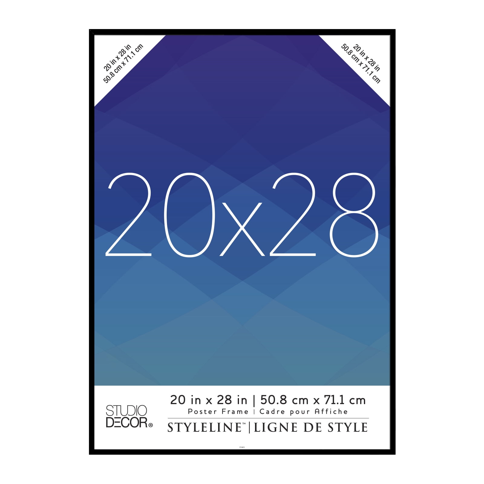 20" x 28" Styleline Black Poster Picture Frame by Studio Décor - Includes Pre-attached Hanging ...