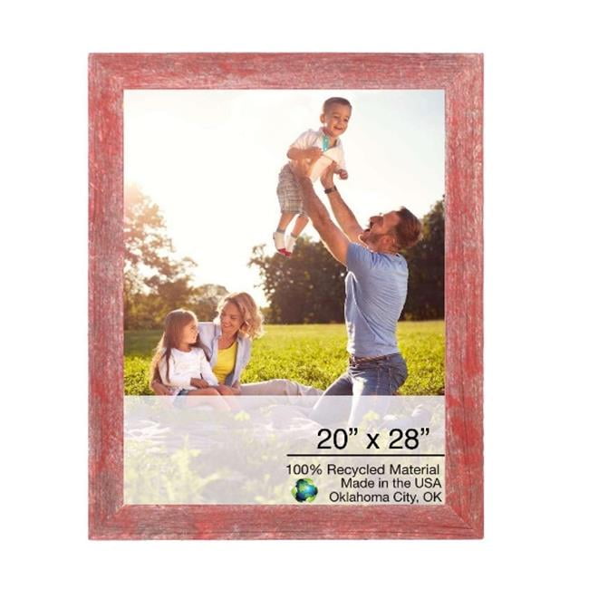 20 x 28 in. Rustic Farmhouse Red Wood Picture Frame - Walmart.com