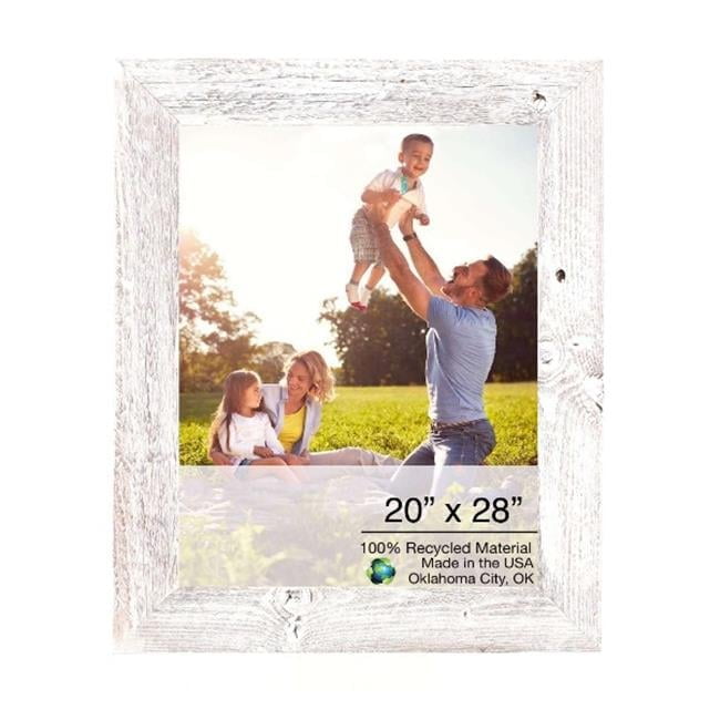20 x 28 in. Rustic Farmhouse White Wash Wood Picture Frame - Walmart.com