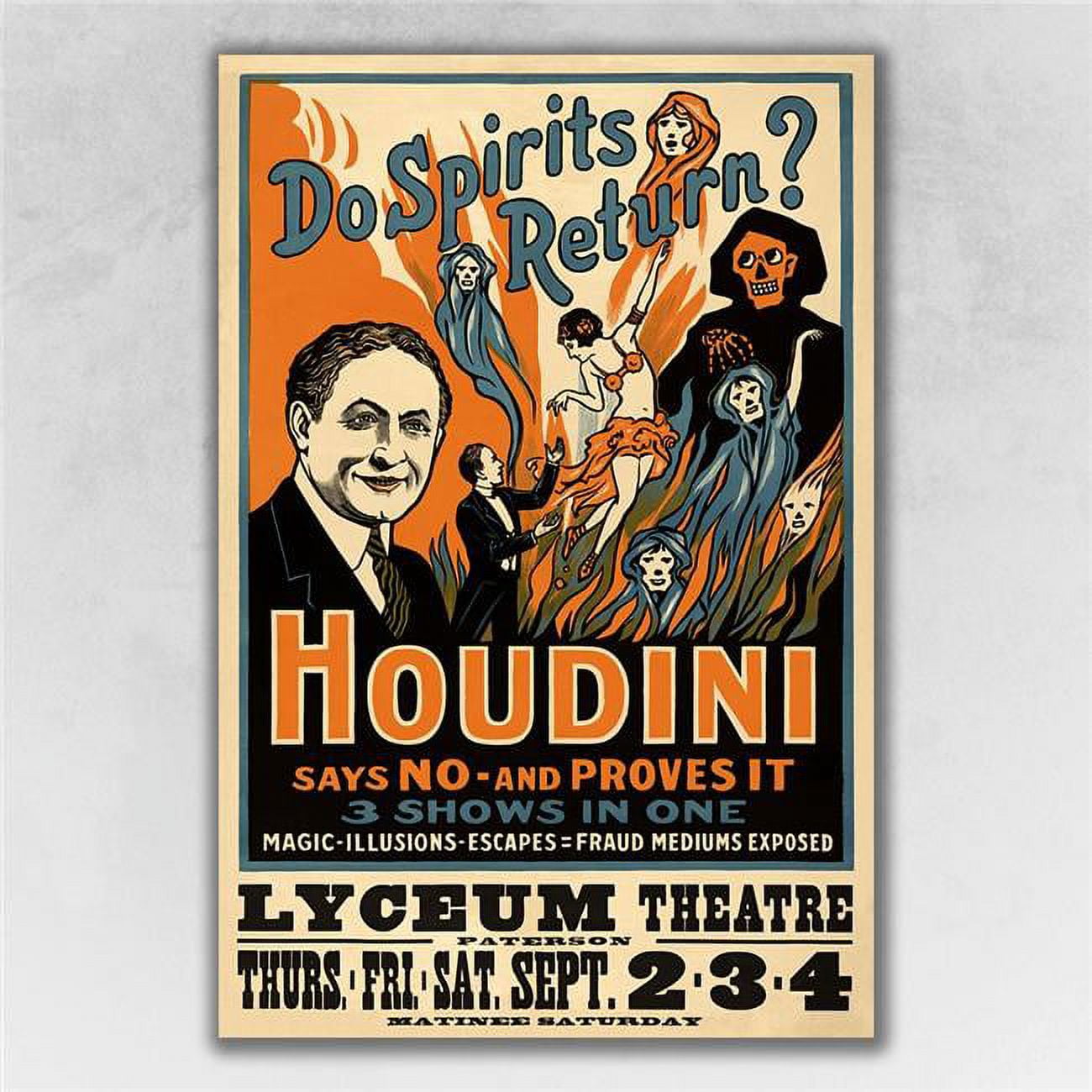 20" x 30" Houdini Spirits Vintage Magic Poster Wall Art - Walmart.com