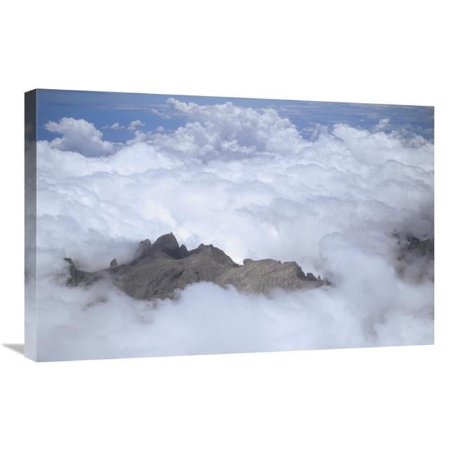 20 x 30 in. Aerial VIew of Mt Kinabalu Shrouded in Clouds, Borneo ...