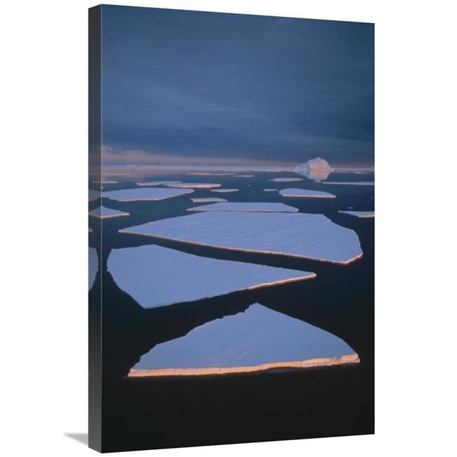 20 x 30 in. Broken Fast Ice Under Midnight Sun, Edward VIii Bay, East ...