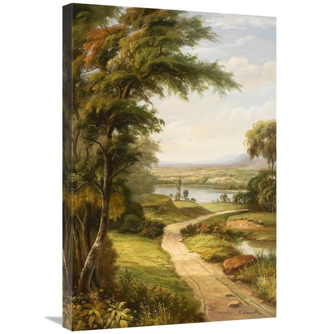 20 x 30 in. Lakeside Stroll Art Print - A. Weller - Walmart.com
