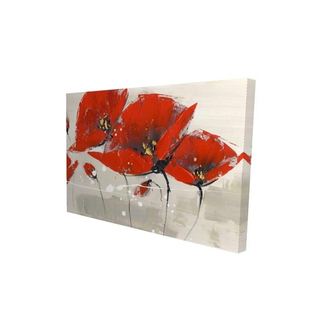 20 x 30 in. Red Flowers with An Handwritten Typo-Print on Canvas ...