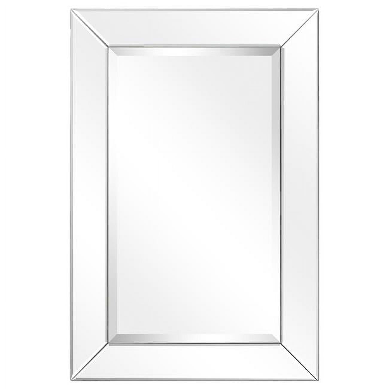 20 x 30 in. Solid Wood Frame Covered Wall Mirror with Beveled Clear ...