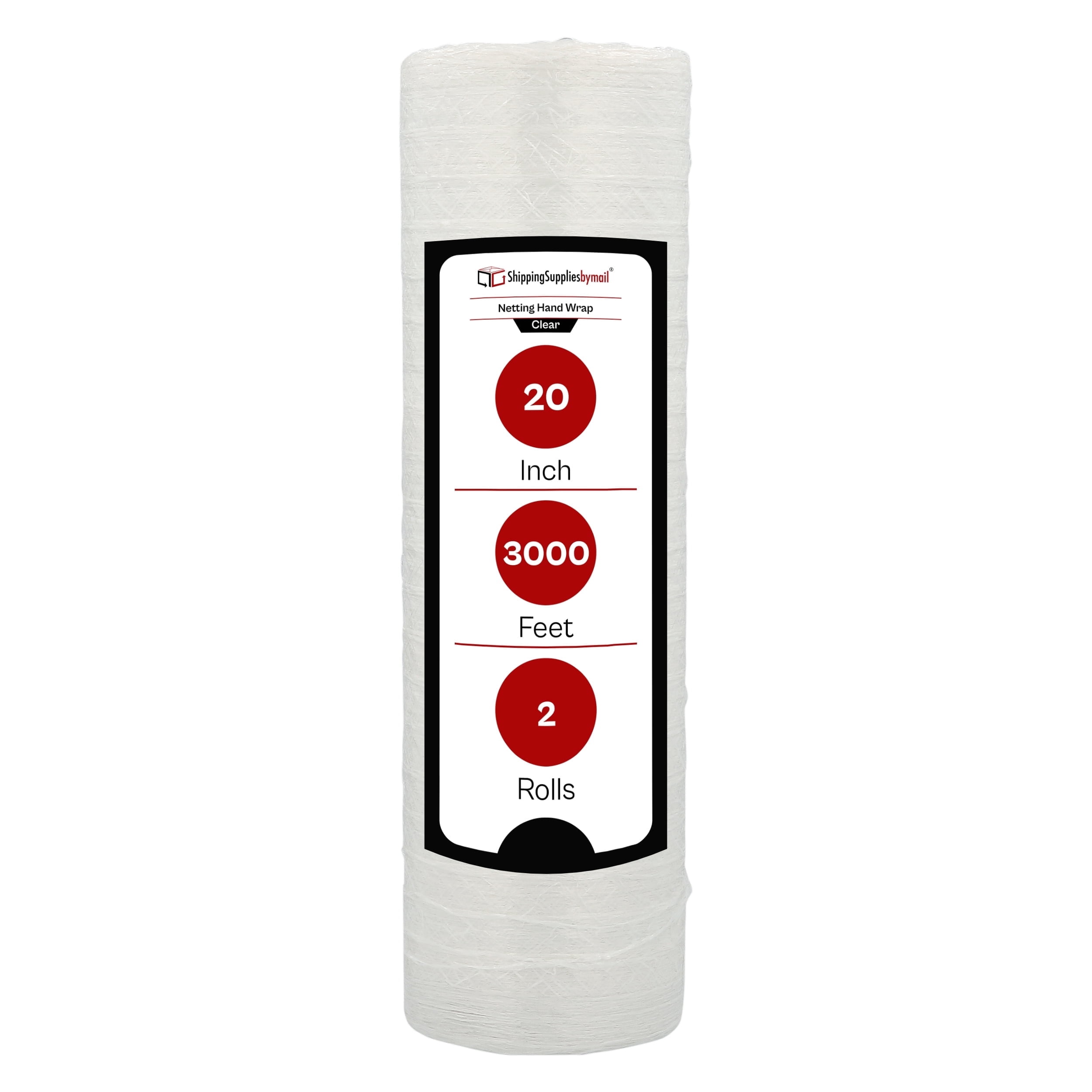 SSBM Neeting Hand Stretch Wrap 20" x 3000' 2 Rolls Plastic Clear Film ...