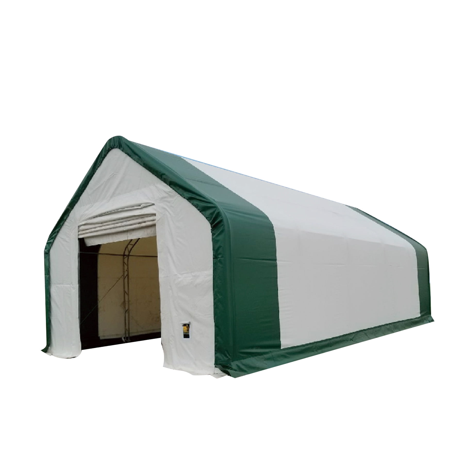 20 x 40ft Peaked Roof Double Truss Container Shelter with 15 oz PVC, 16 ...
